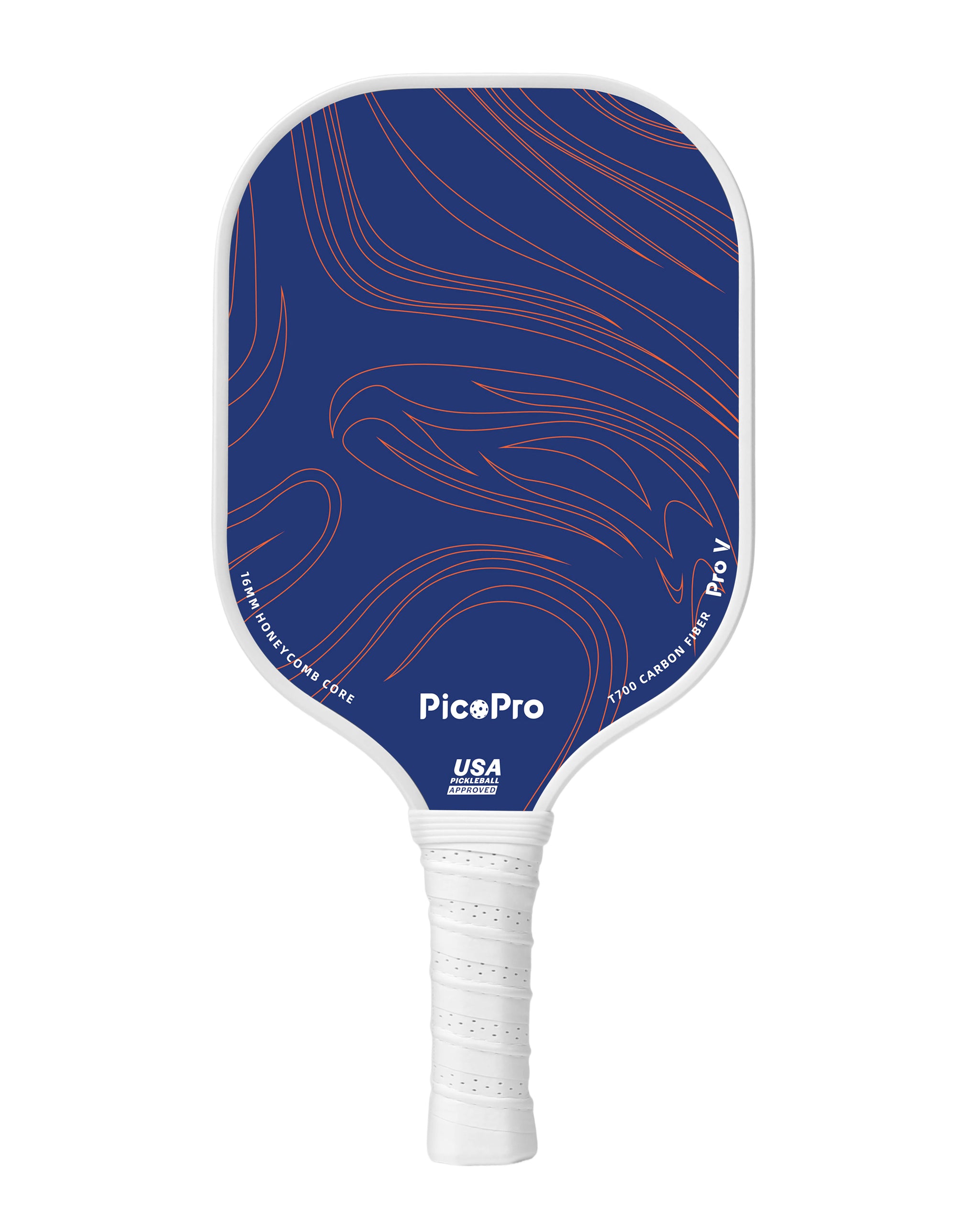 Picopro T700 Carbon Fiber 16mm Pickleball Paddle, USAPA Approved, Blue